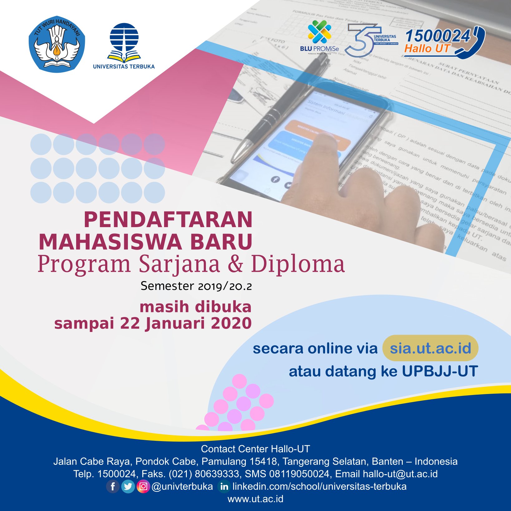 Universitas Terbuka on Twitter: "Selamat sore Sahabat UT. Yuk lanjutkan pendidikan tinggi ...