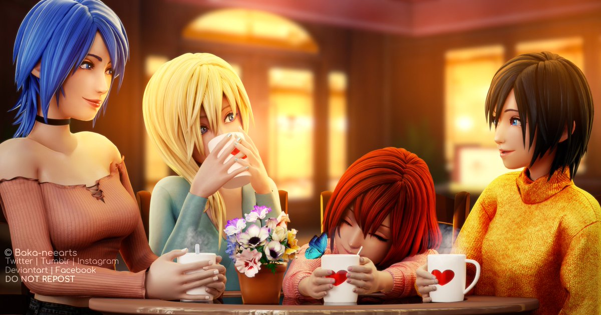 Kairi And Namine And Xion And Aqua