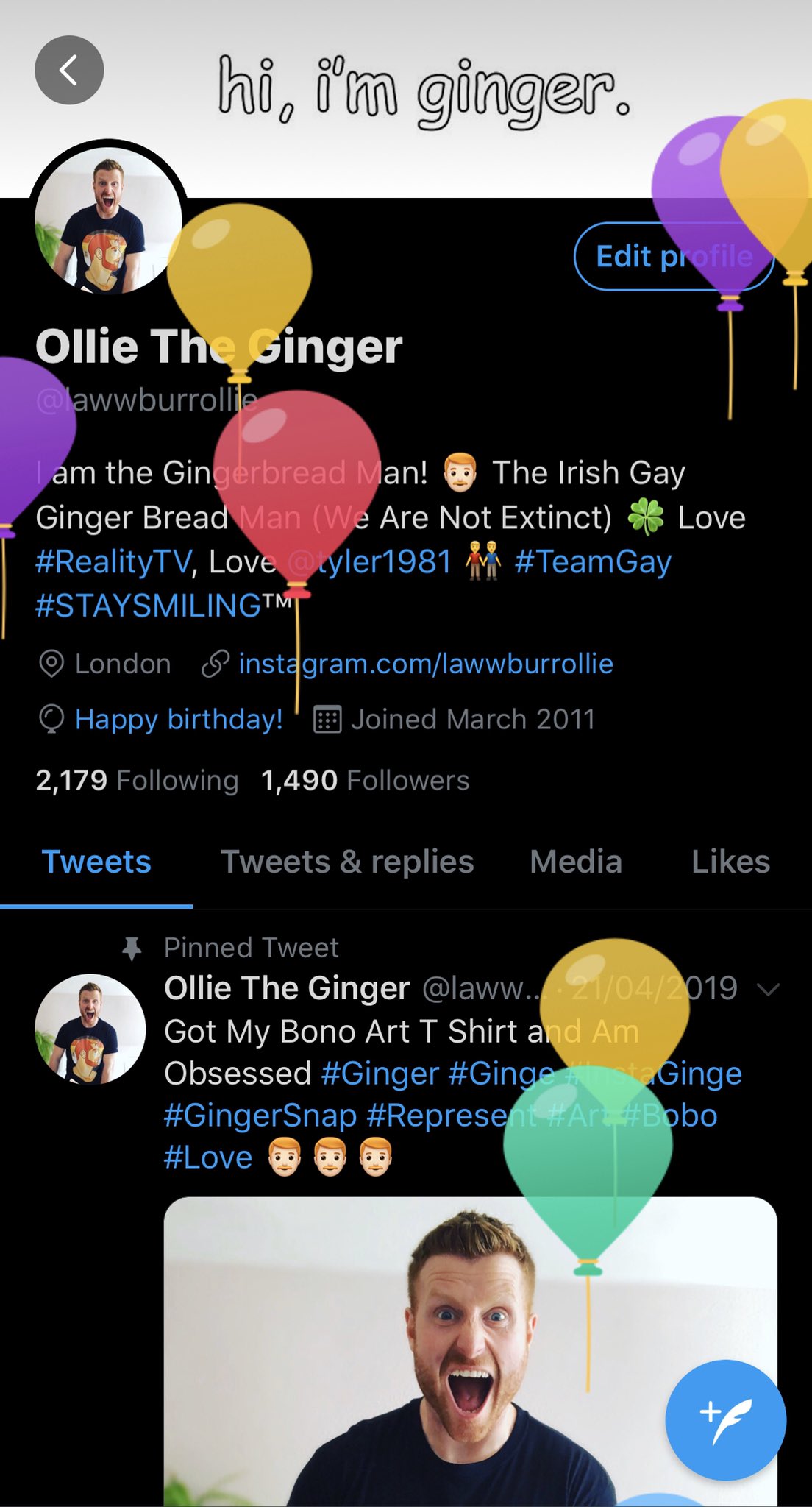 Gay Ginger Man Birthday
