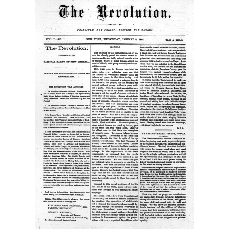 Susan B Anthony The Revolution