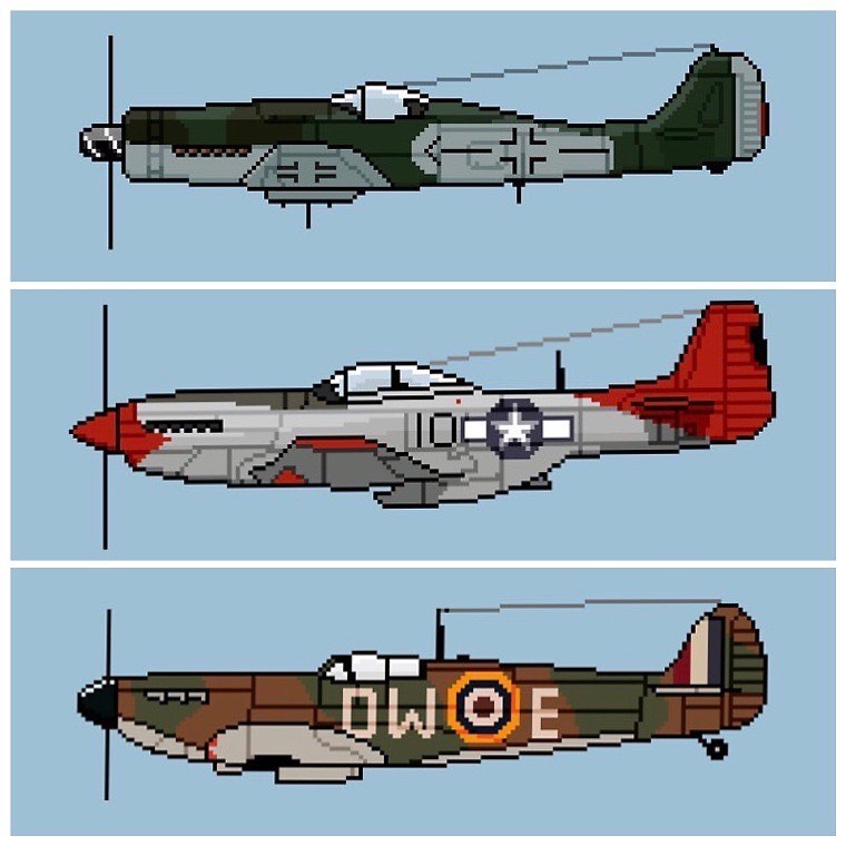 Spitfire Giant Pixel Art