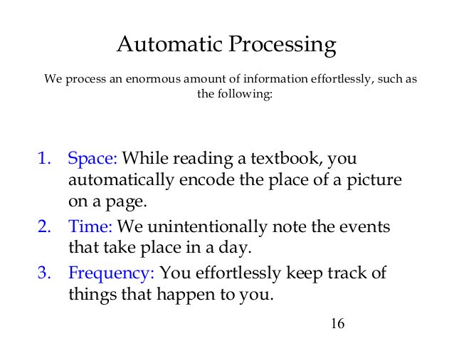 Automatic Processing Psychology