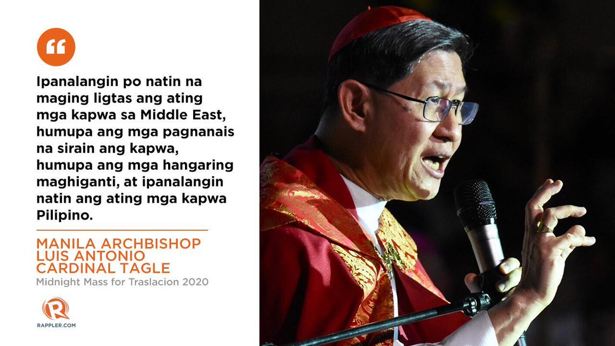 During his midnight sermon for Traslacion2020, Manila Archbishop Luis ...