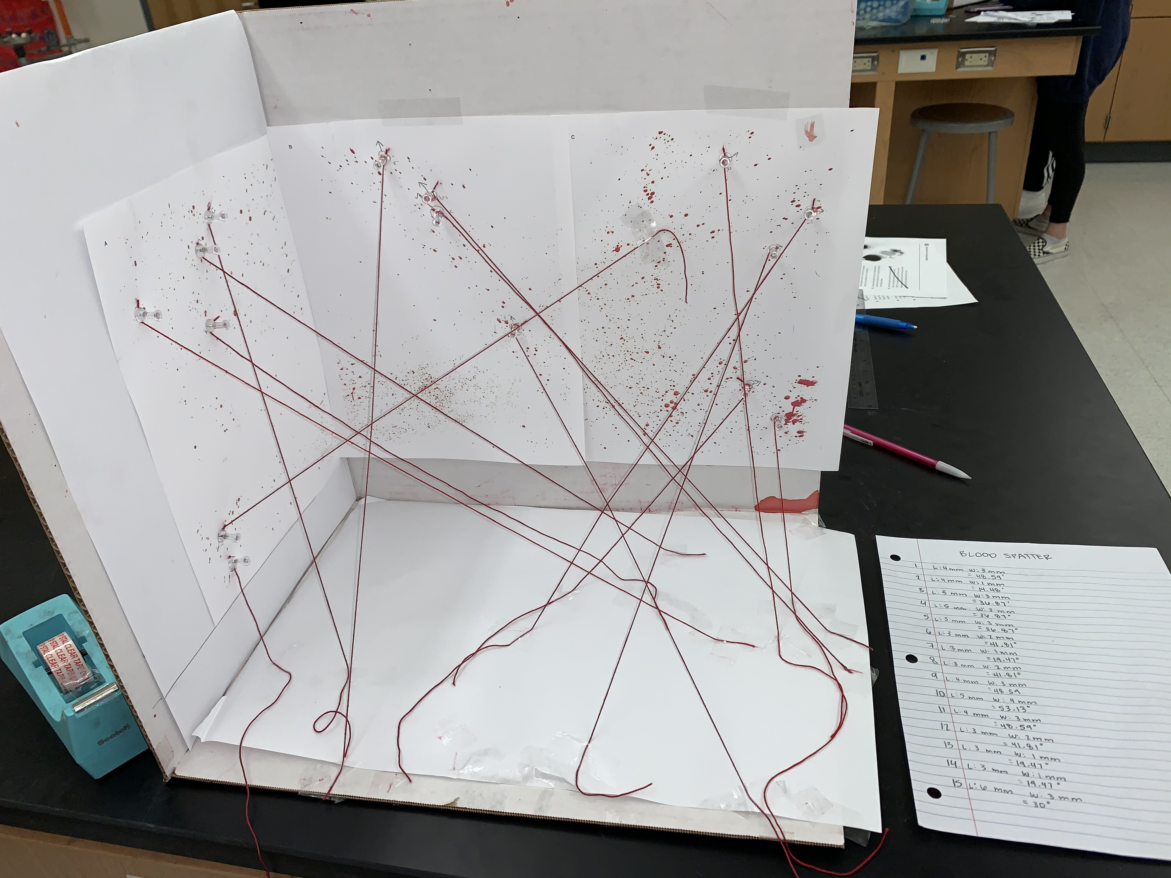 Blood Spatter Analysis Stringing