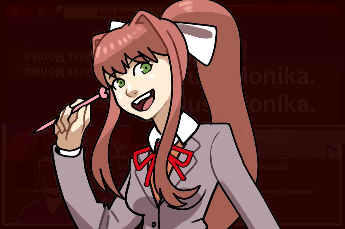 If Monika got in Smash. | Super Smash Brothers Ultimate | Know Your Meme