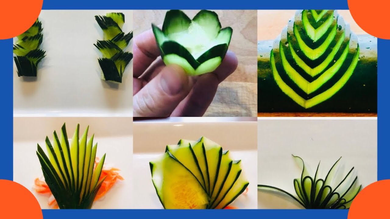 Cucumber Carving Designs