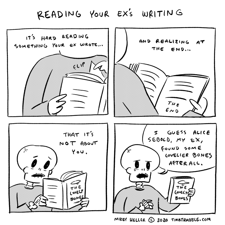 「i drew a comic about reading your ex's writing 」Mikey Hellerの漫画