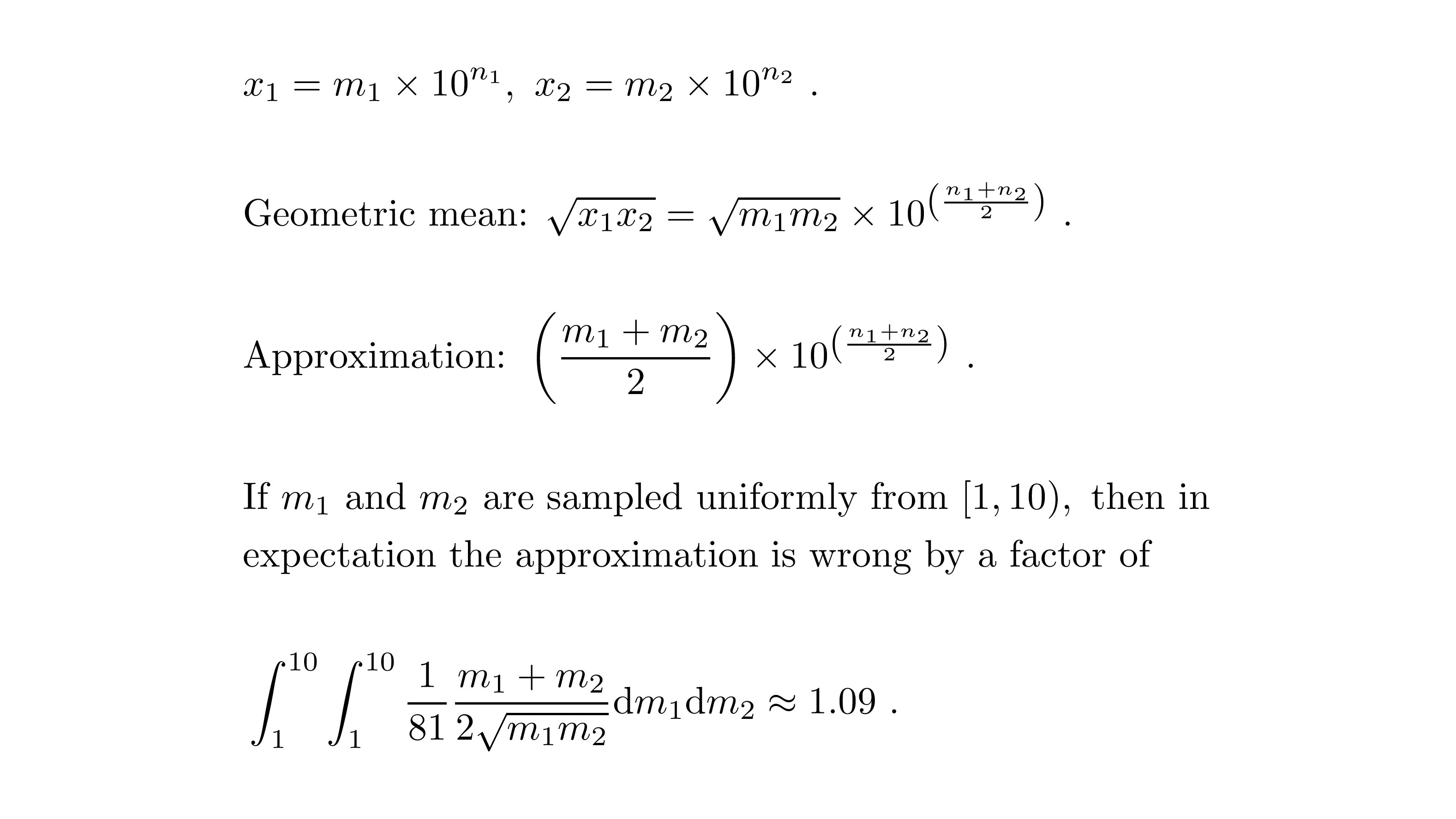 Geometric Mean Formula