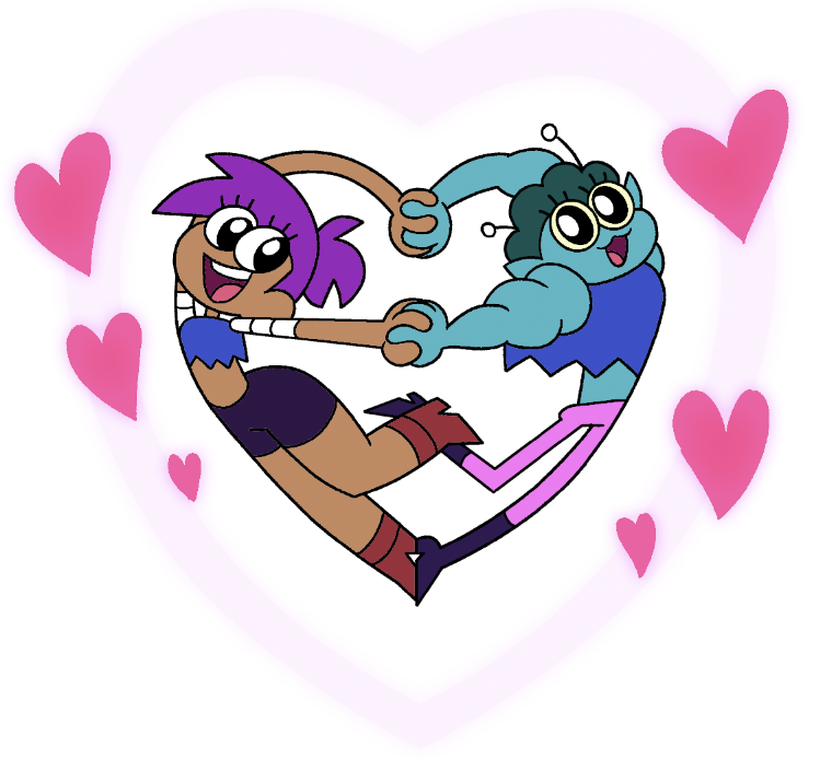 「Rad and Enid Heart. from "Let's Fight To」|ianjqのイラスト