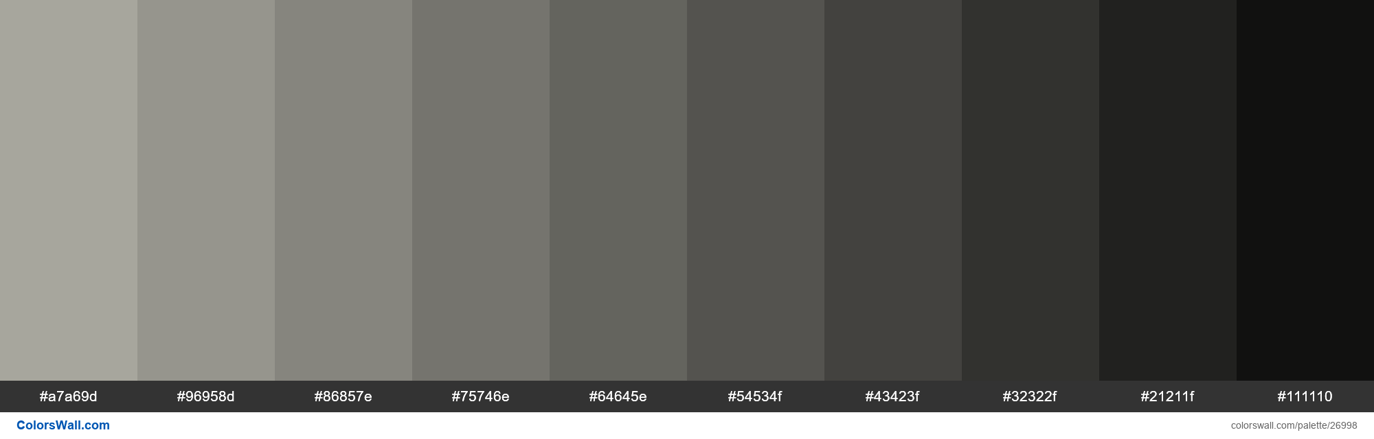 Hexadecimal Colors Gray