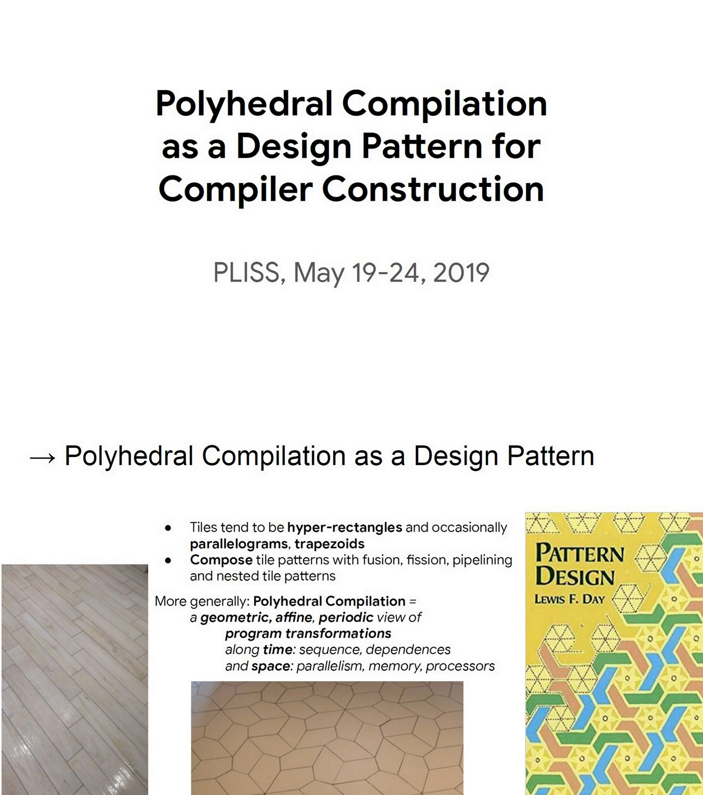 OGAWA, Tadashi on Twitter: "=> "Polyhedral compilation as a compiler construction design pattern ...