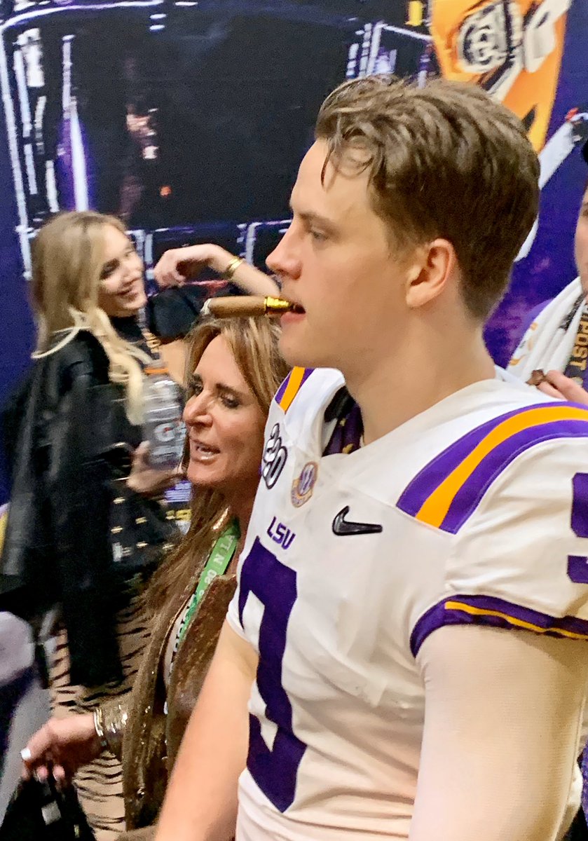 Watch Joe Burrow Enjoy A Victory Cigar After Winning The CFP National ...