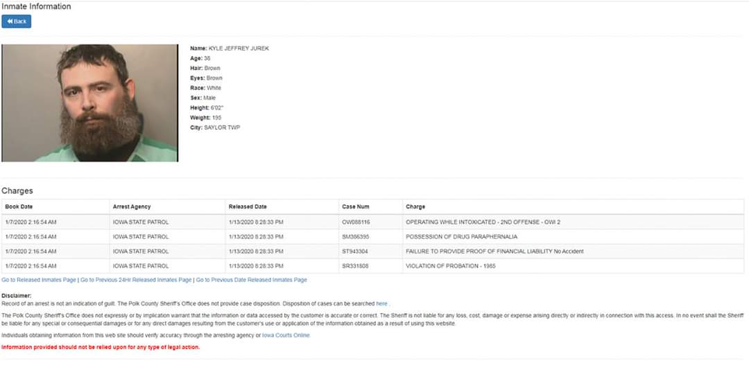 Kyle Jeffrey Jurek - Bernie Sanders Iowa Co Field Director arrested