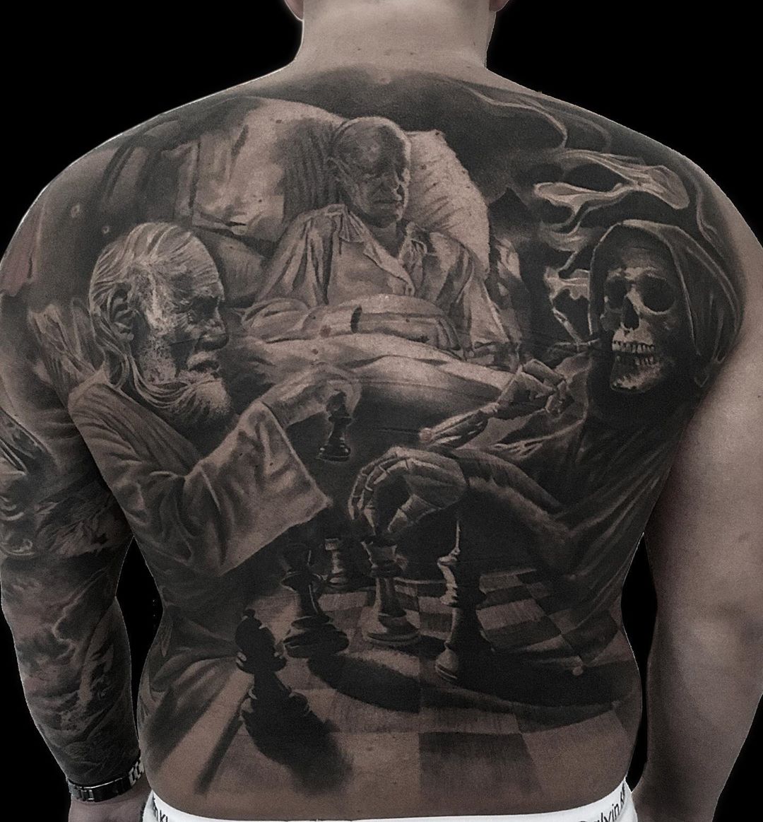 Horror Back Tattoo
