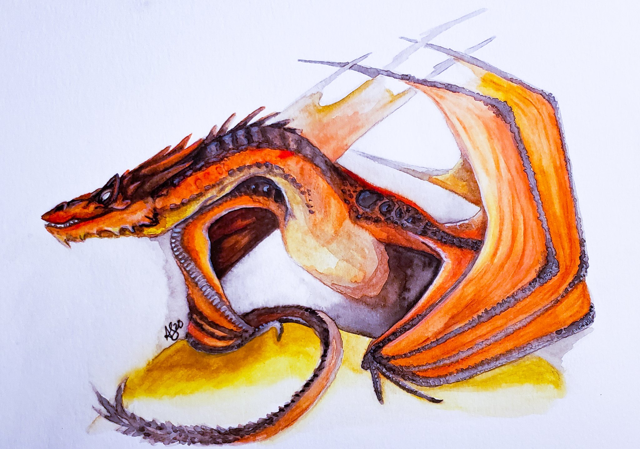 Smaug Head Drawing