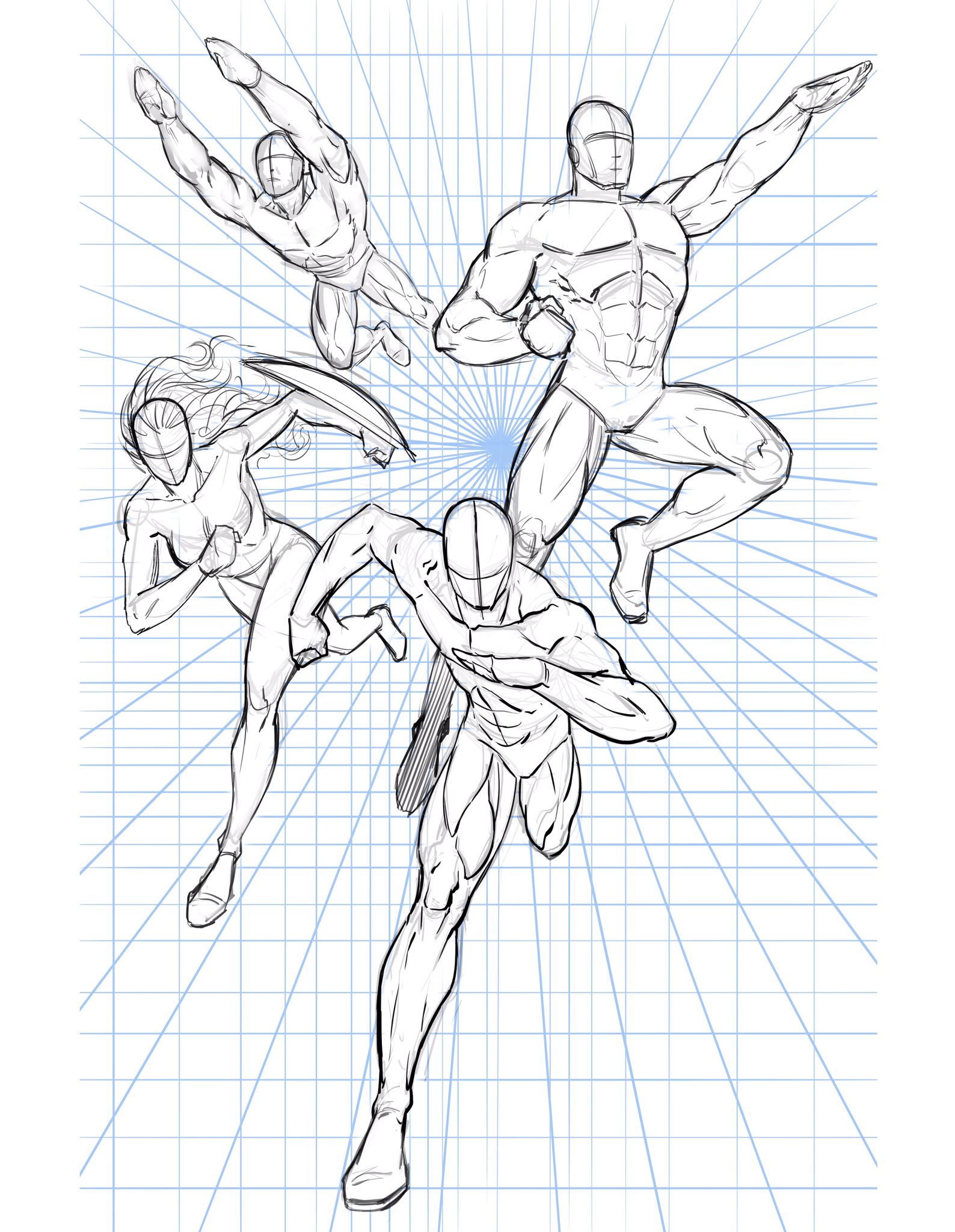 Superhero Pose Sketch