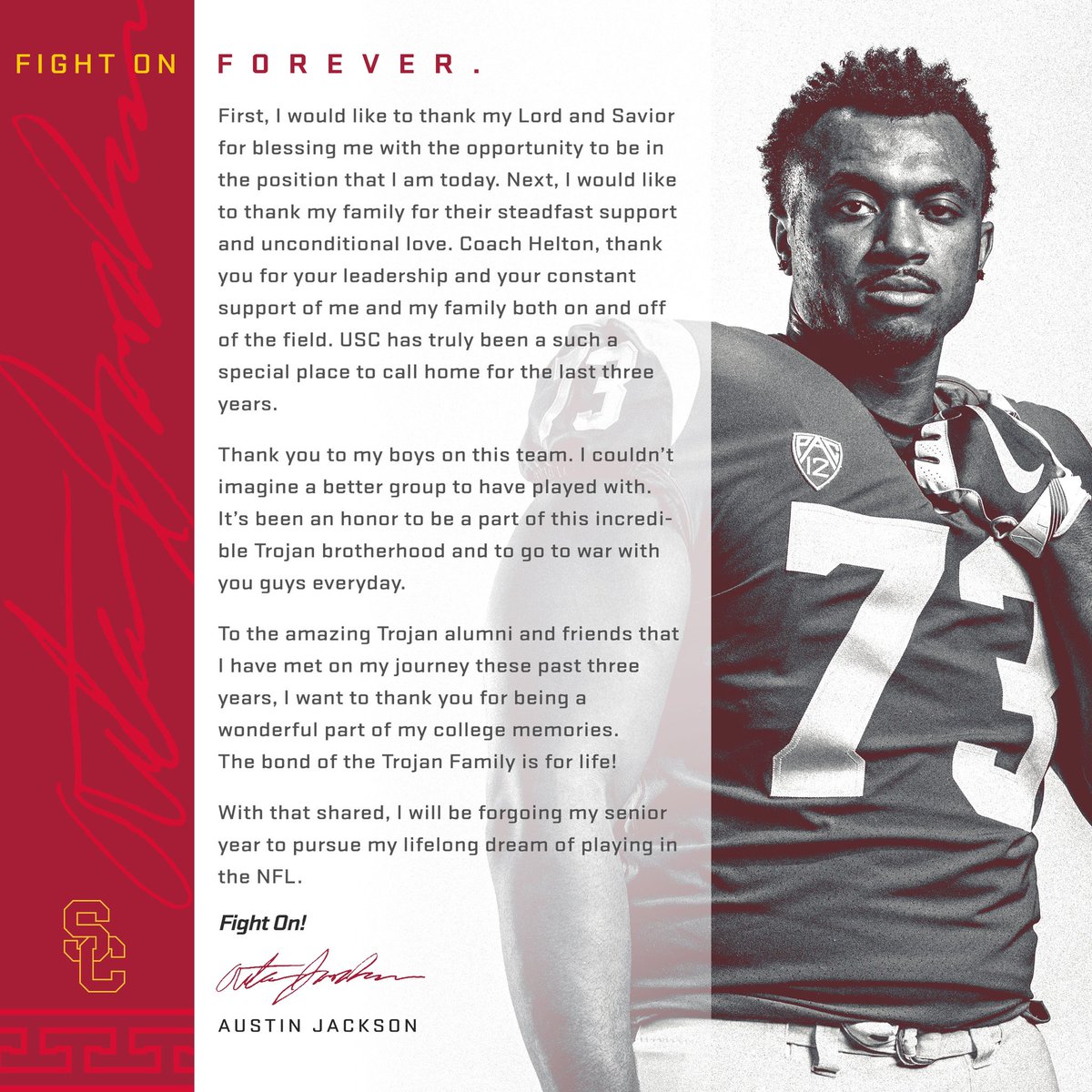 USC OT Austin Jackson declares for the NFL draft : r/CFB