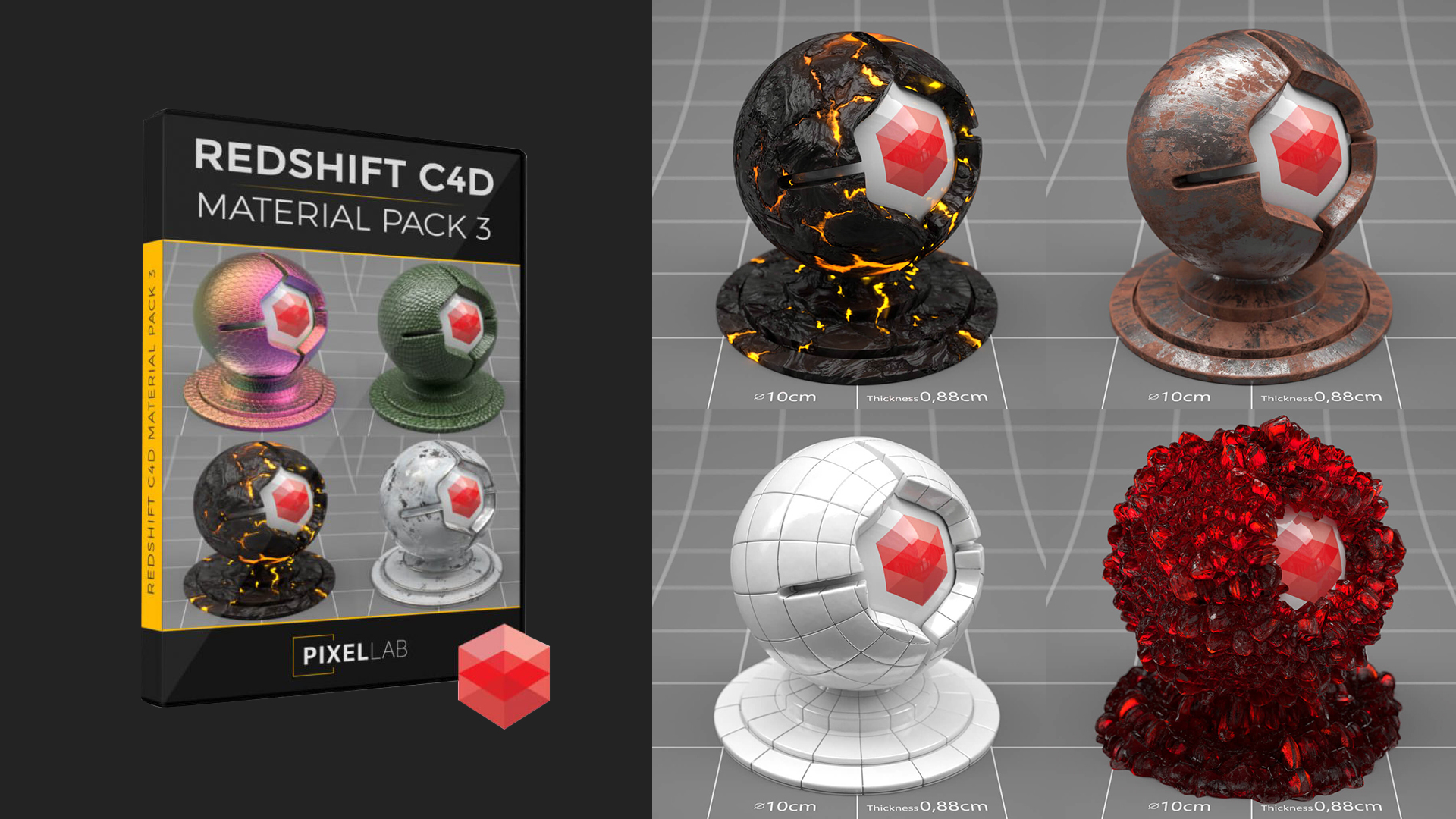 Flashback Japan on Twitter: "カスタマイズ可能な163種類のマテリアルを収録するRedshift専用の素材集、Redshift C4D Material Packの ...