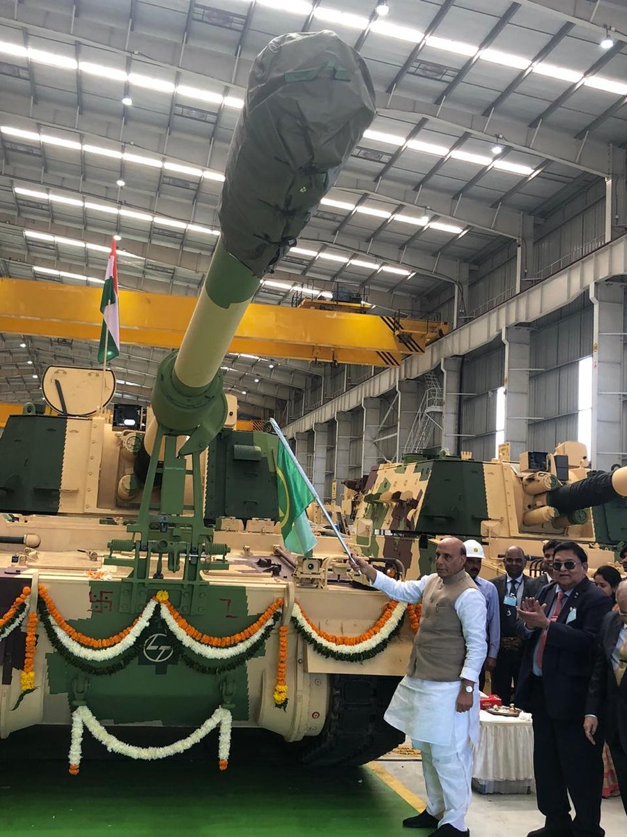 Raksha Mantri Rajnath Singh at Surat flags off 51st K9 Vajra T gun made ...