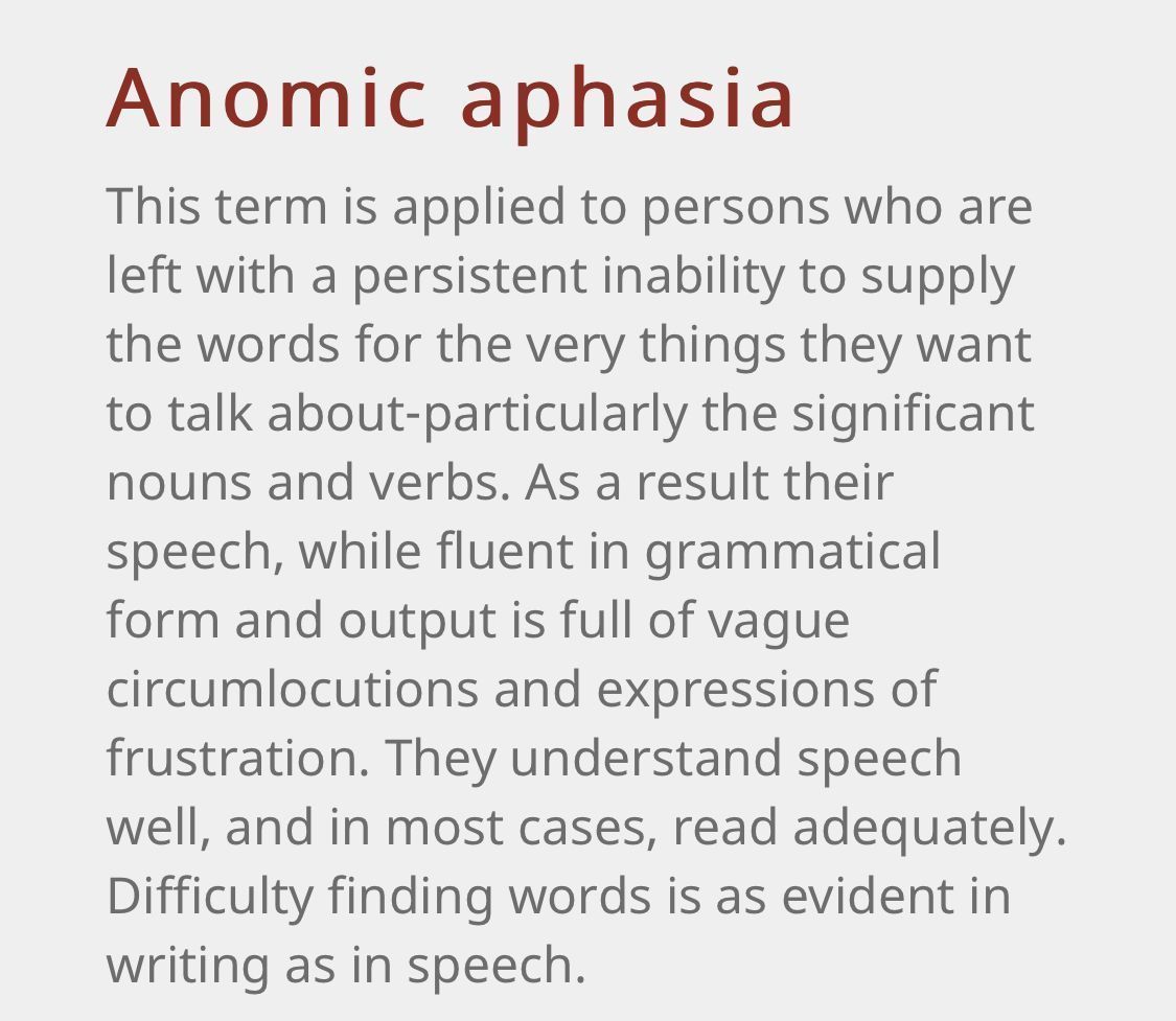 Anomic Aphasia