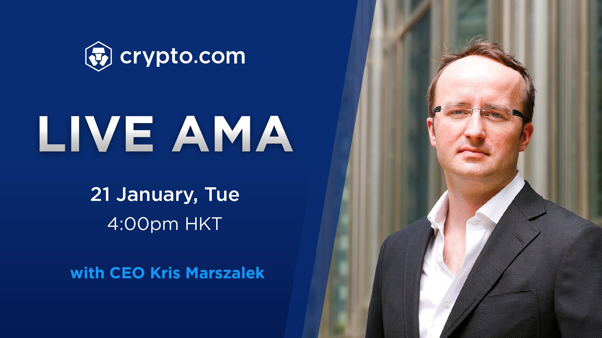 Crypto.com on Twitter: "Live AMA with our CEO @Kris_HK on @cryptocom's Twitter next Tuesday, 21 ...