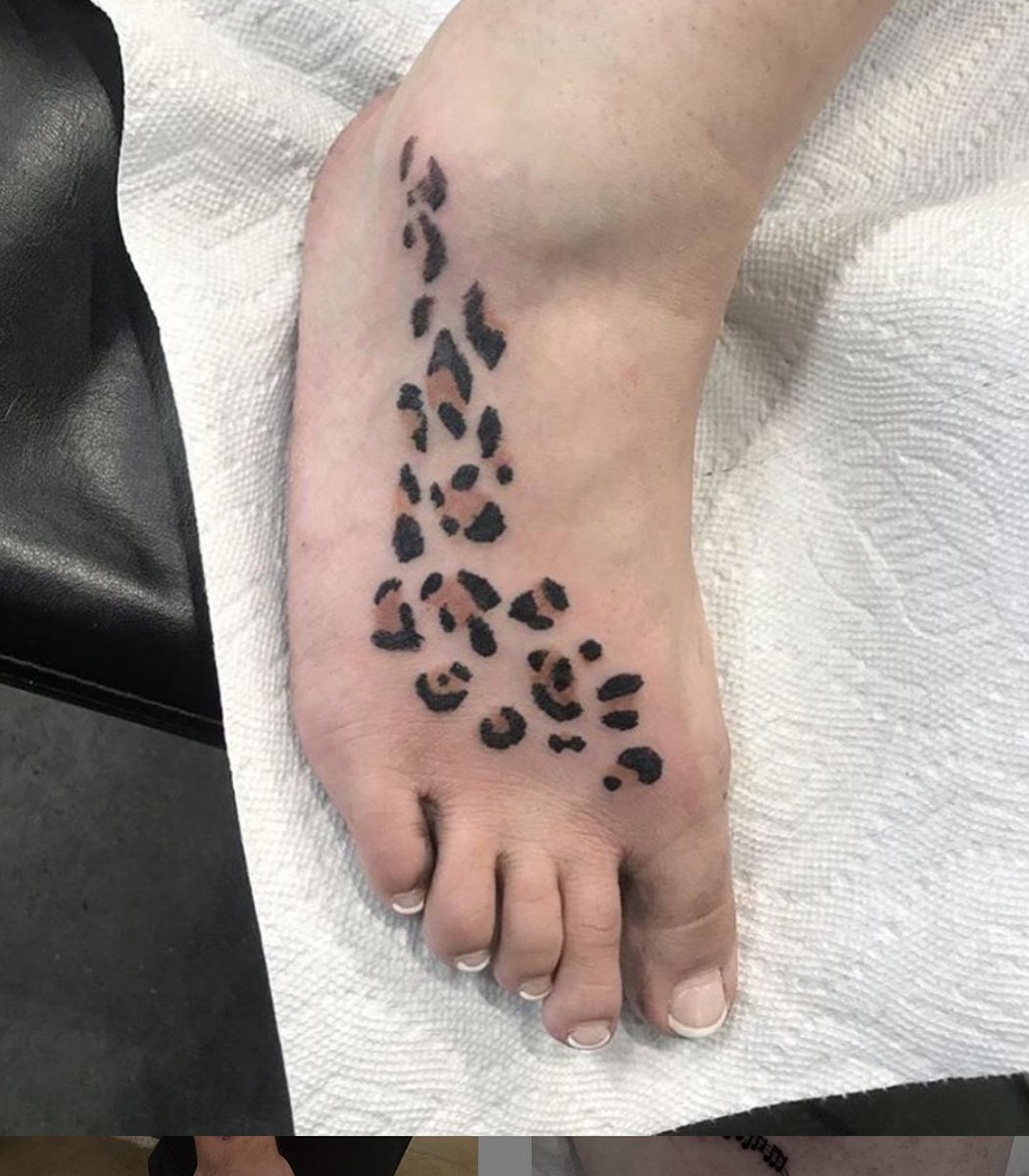 Cheetah Print Tattoos On Foot