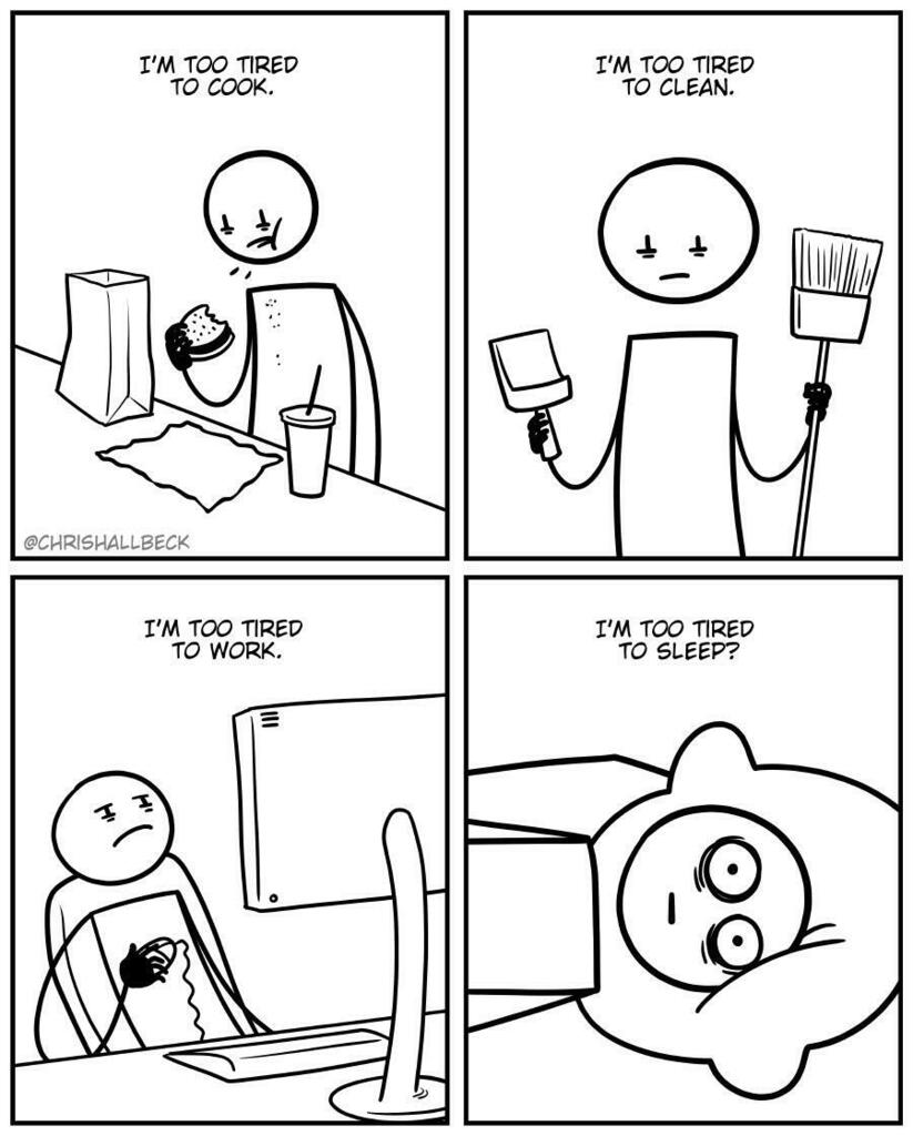 Tired At Work Funny