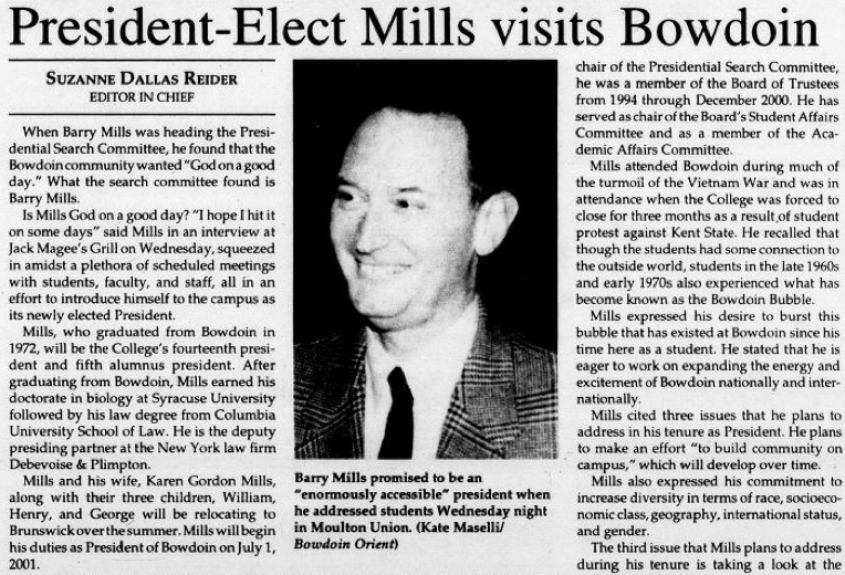 Barry Mills Bowdoin