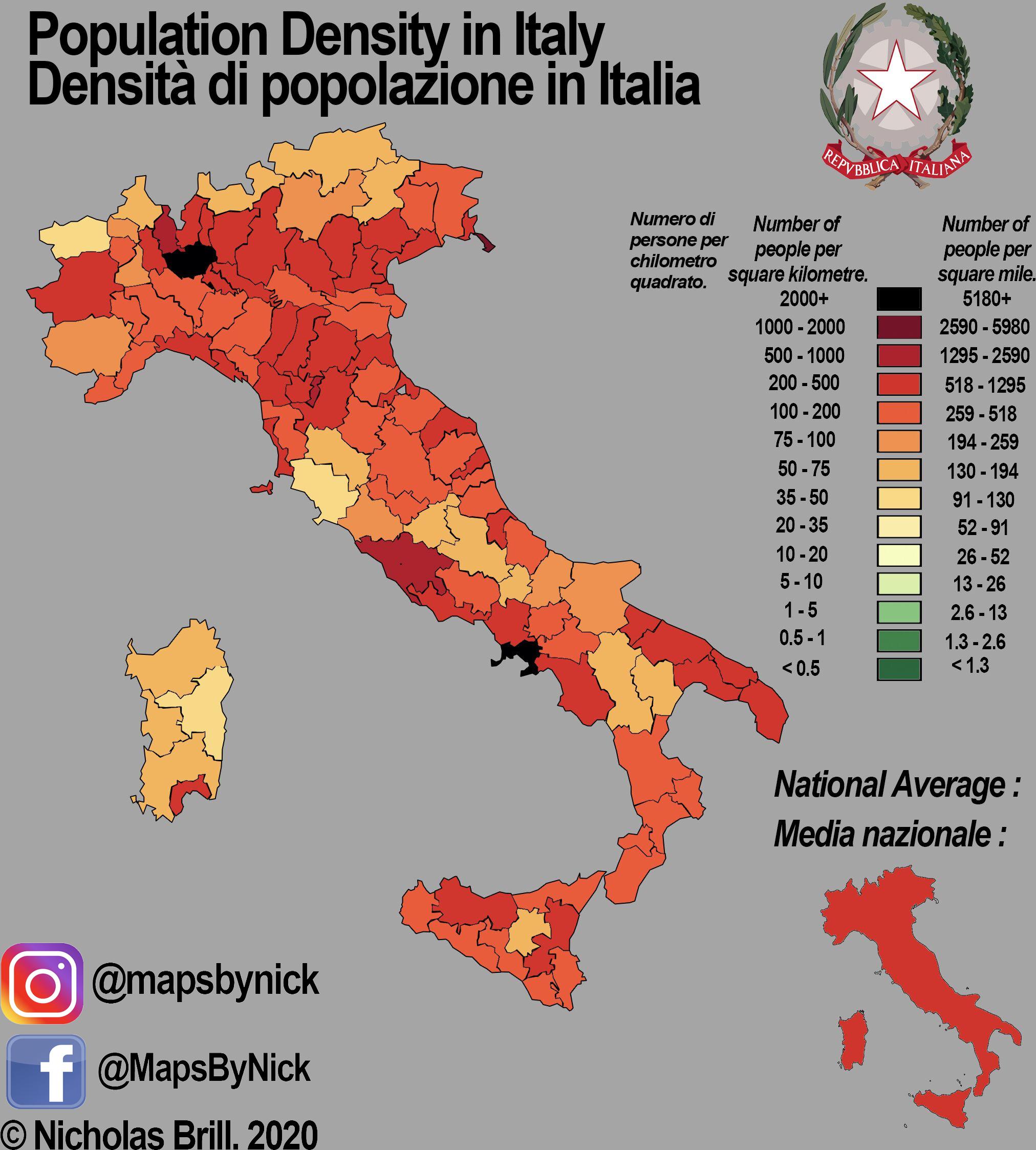 Italy Population Map