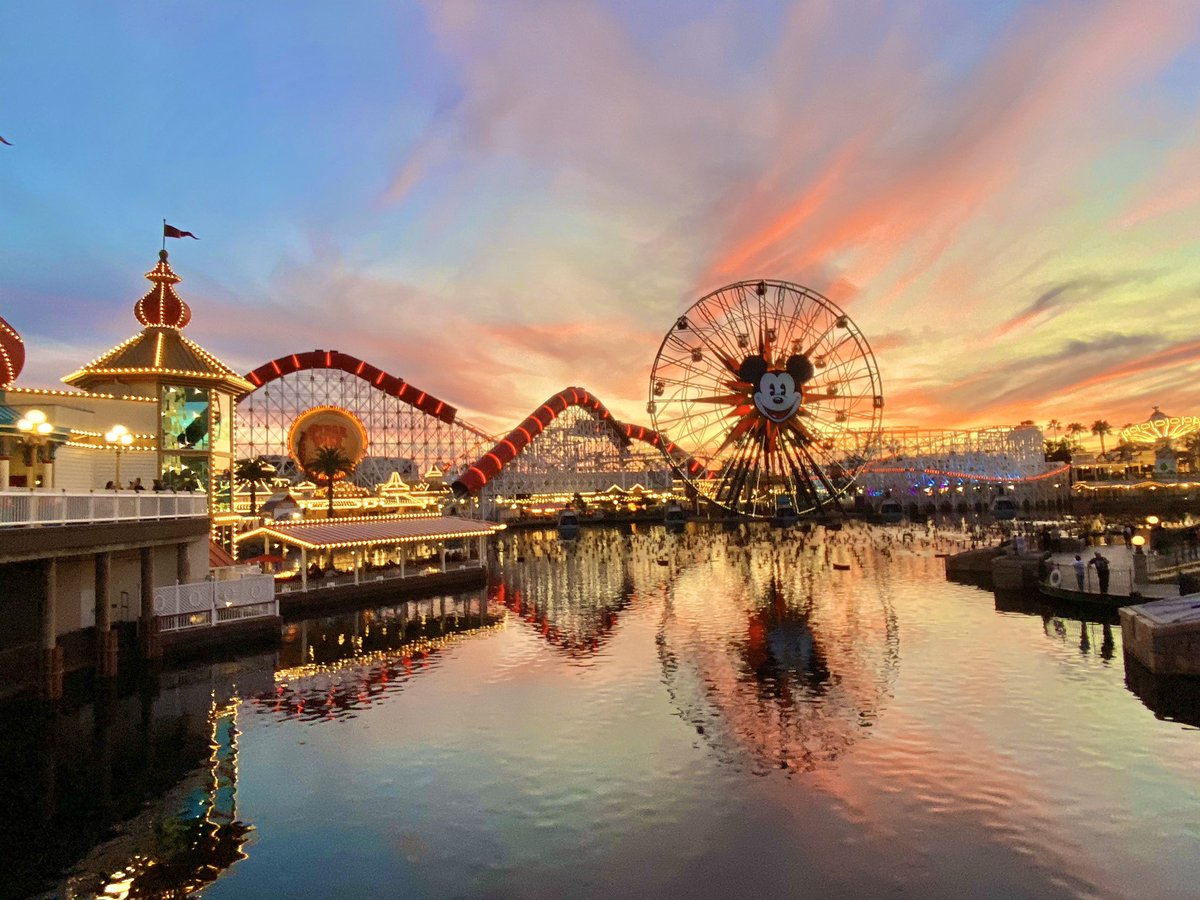Disneyland At Sunset