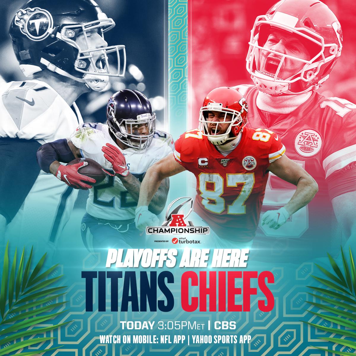 NFL on Twitter: "#Titans #ChiefsKingdom Who will be the king of the AFC? 👑 #WeReady 📺: #TENvsKC ...