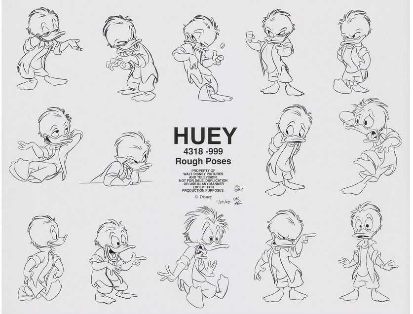 「Here's some model sheets of Heuy, Dewey and Louie done by To」Down the ...