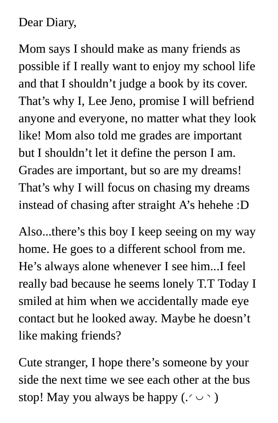 huong 🐶🫐 on Twitter: "*bonus update* jaemin's high school diary entry ...