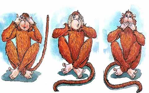 Gandhiji Ke 3 Bandar Sketch