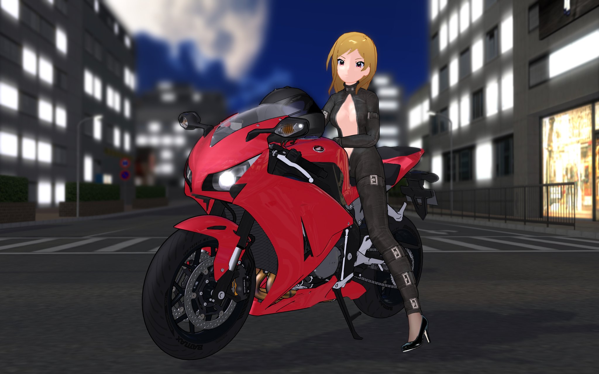 S.Aikawa (VTuber新人)🐱 on Twitter: "百瀬莉緒×ライダースーツ グラビアという設定で色気を多目にしてみました 🤣 バイクは莉緒好きの同志の方が乗ってらっしゃる車種 ...