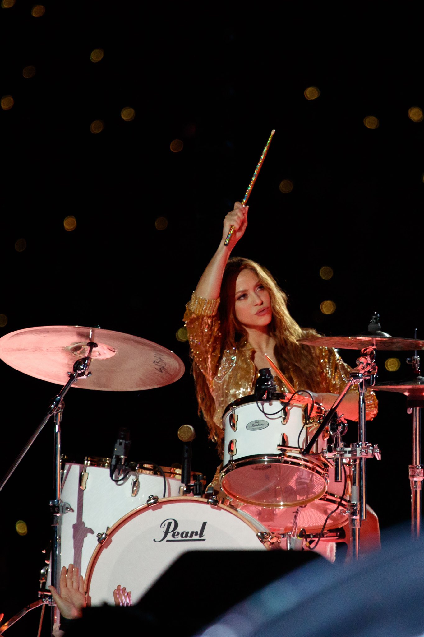 Shakira Playing Drums