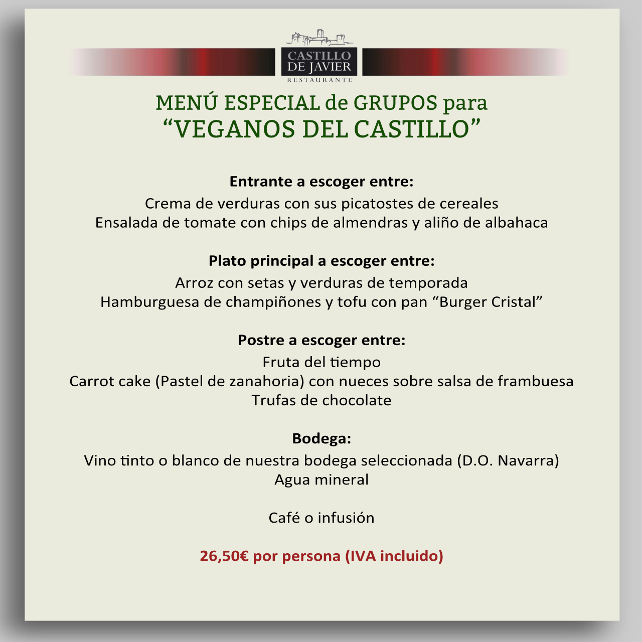 Menú Del Castillo Blanco