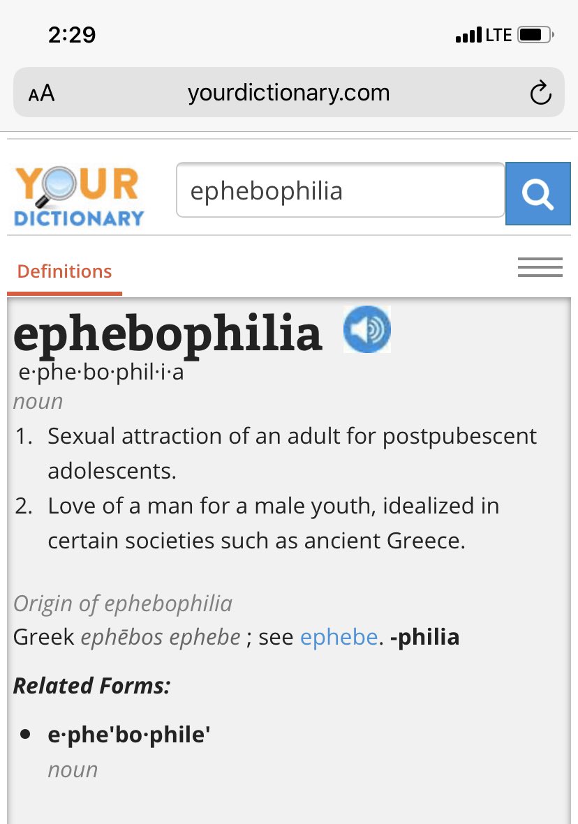 Ephebophilia Definition
