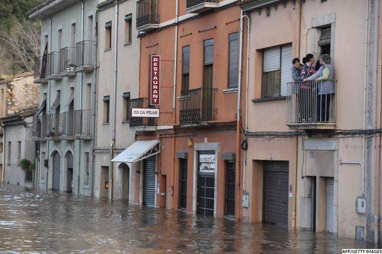 Deadly flooding near Girona in Spain yesterday, caused by storm Gloria ...