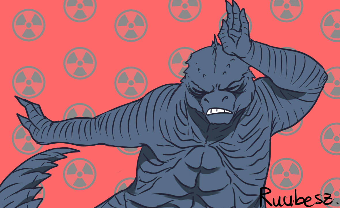 「Keep Your Hands Off Godzilla! Guess who drew the Godzilla ve」Ruubesz ...