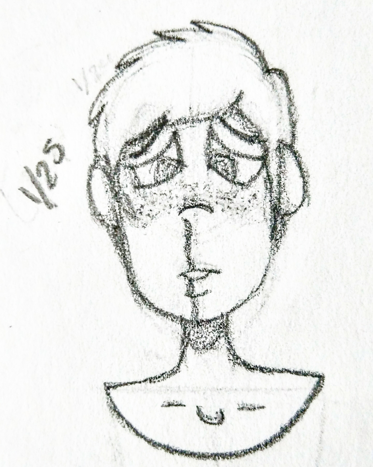 Sad Boy Face Drawing