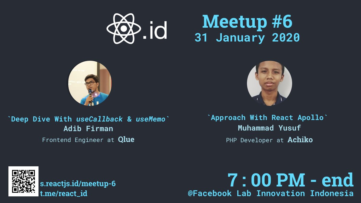 ReactJS Indonesia on Twitter: "Jangan lupa, Jumat ini (31/01) kita ada meetup lagi di Facebook ...