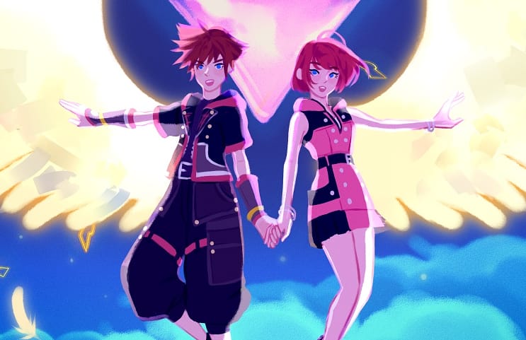 Kingdom Hearts Sora And Kairi Drawing