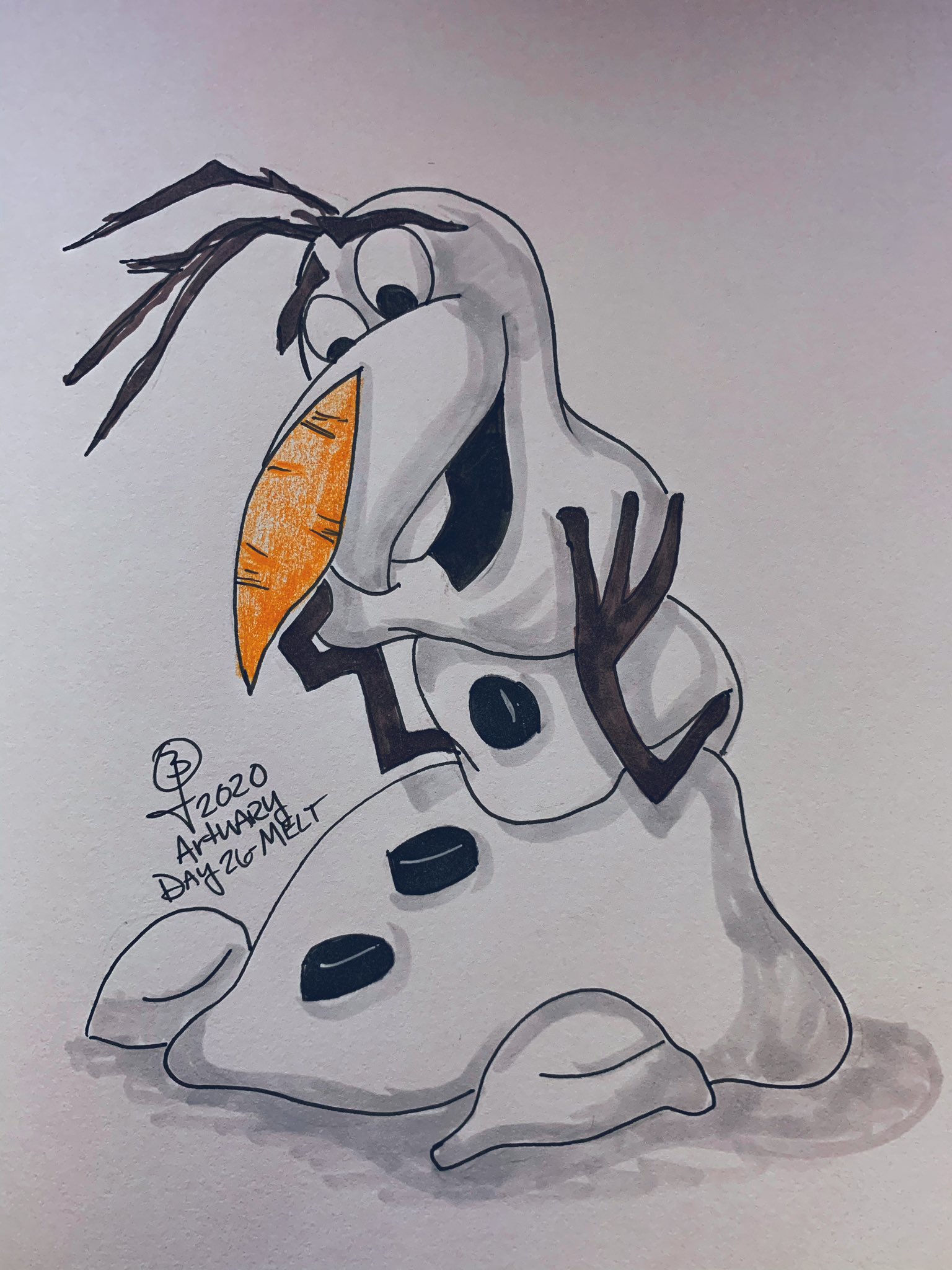 Olaf Frozen Melting Face