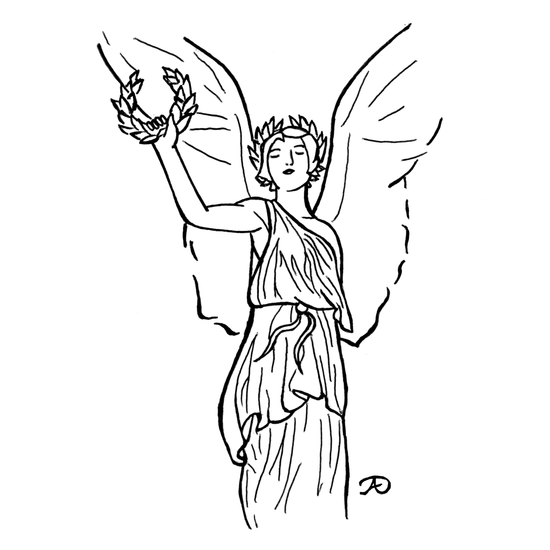 Nike Goddess Drawing