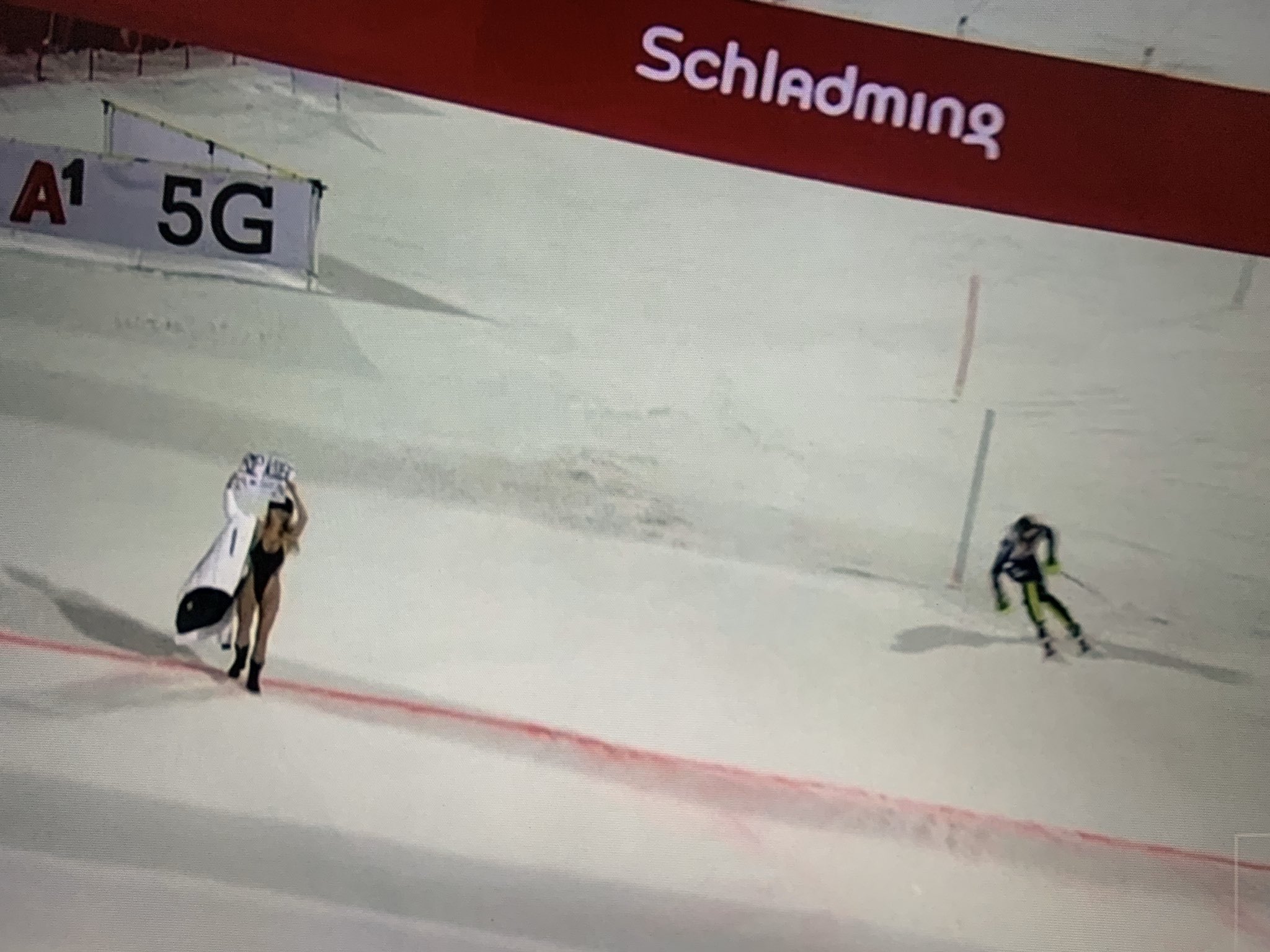 Alpine Skiing Finish Line Sign