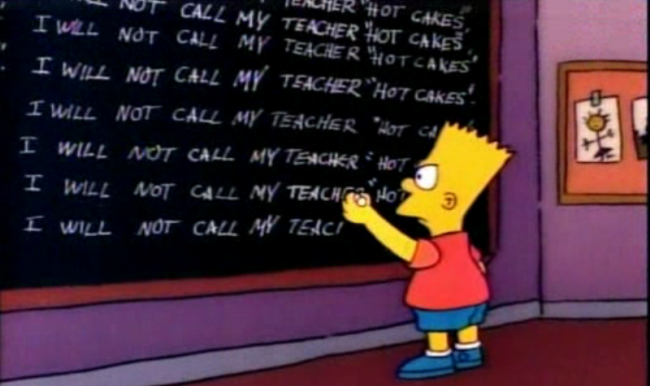 Bart Simpson Chalkboard Gif