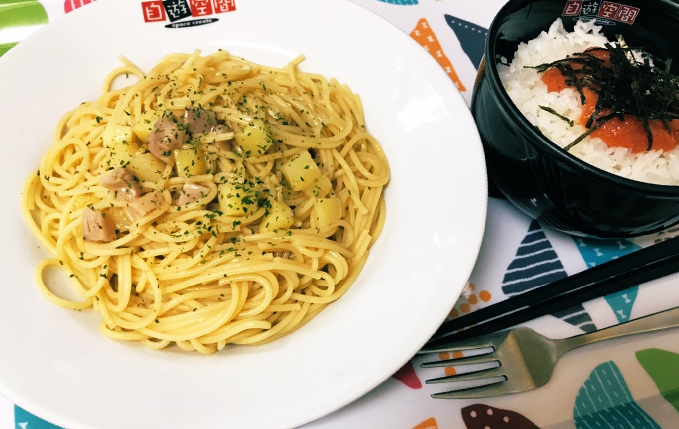 自遊空間宮崎北店🌴みやきた🍛 On Twitter 今夜もカレーと思わせて じゃがバタチキンパスタと明太子ご飯!!!!!! すごいボリューム ˚。⋆ º∀º ⋆。˚ あったか麺