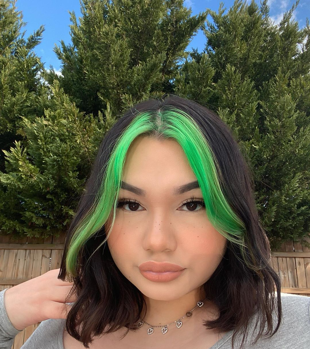 Black Hair Green Tips