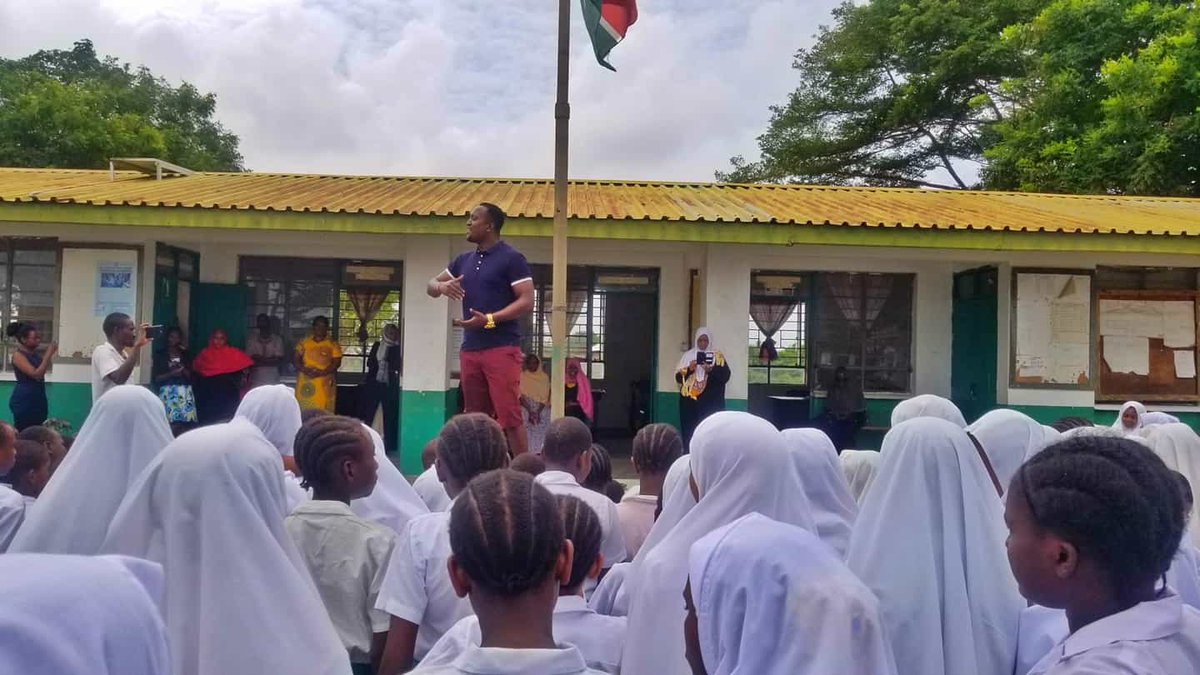 Addressing pupils at my former Primary School, Mokowe Arid Zone, Lamu ...